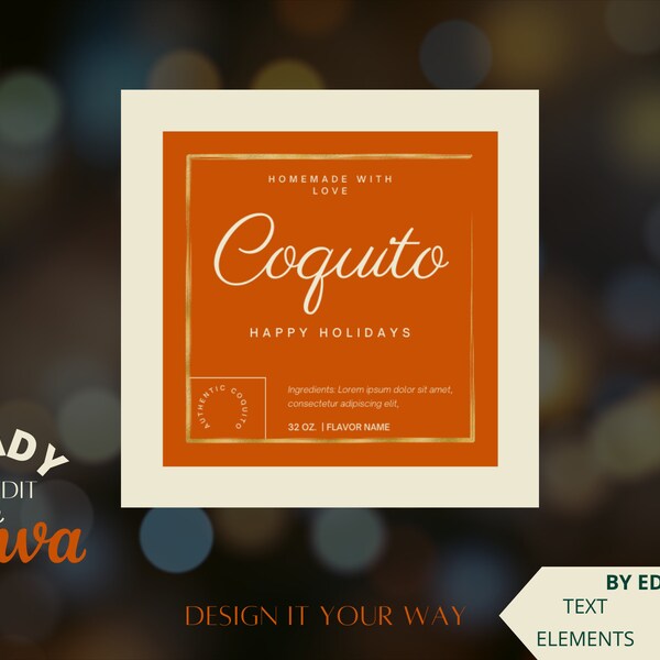 Coquito Bottle Label Template - Etsy