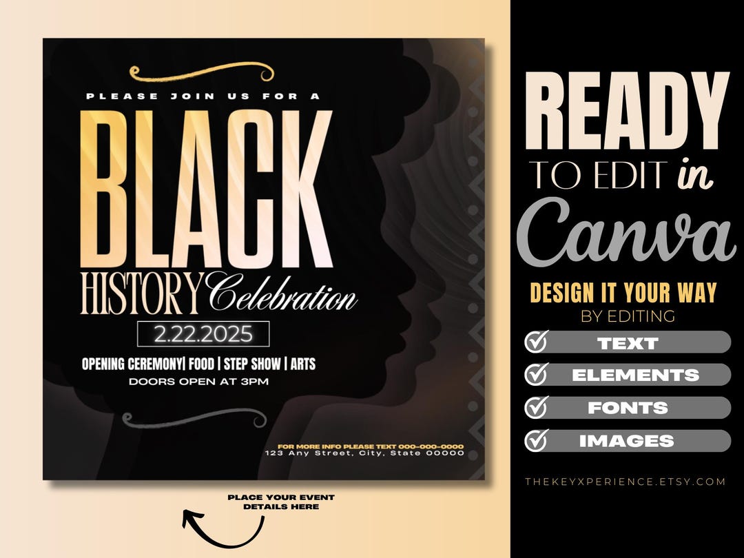 Editable Flyer Template, Black History Month Flyer, Community Event ...
