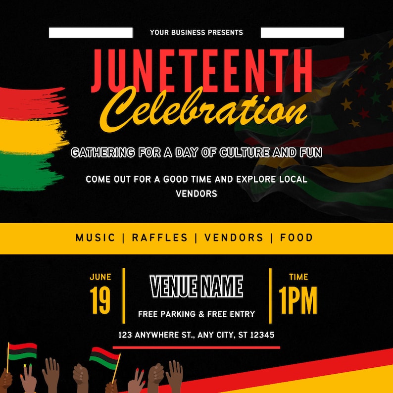 Editable Flyer Template, Juneteenth Flyer Template, Juneteenth ...