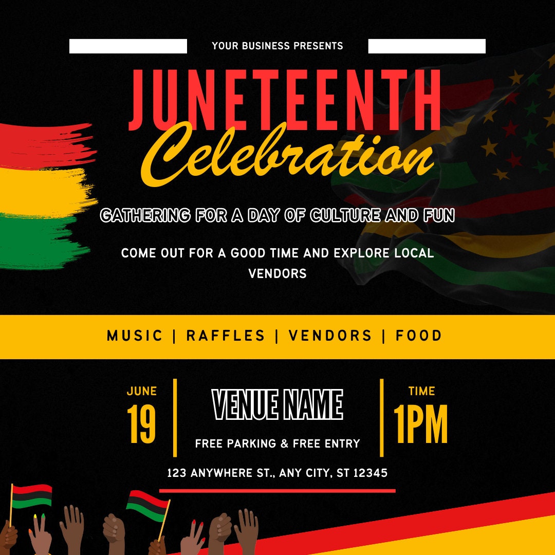 Editable Flyer Template, Juneteenth Flyer Template, Juneteenth ...