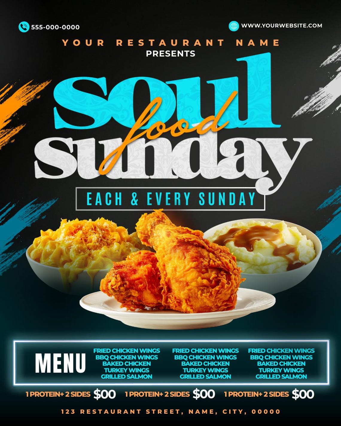 Editable Flyer Template, Social Media Post, Soul Food Sunday Dinner ...