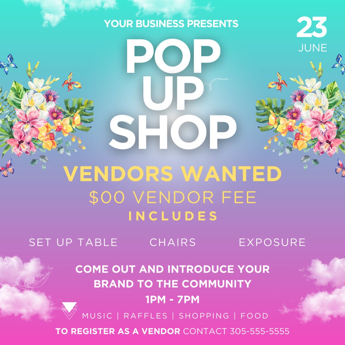 Bundle Deal Flyer Templates Sunny Day Pop up Shop Flyer - Etsy