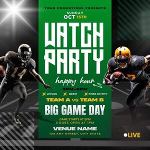 Editable Flyer Template, Game Night, Thursday Night, Sunday Football ...