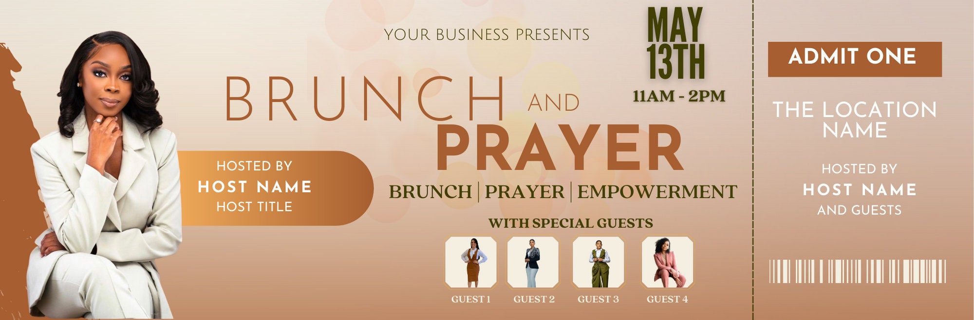 Bundle Deal Prayer Brunch Flyer and Ticket, Prayer Brunch Flyer, Women ...