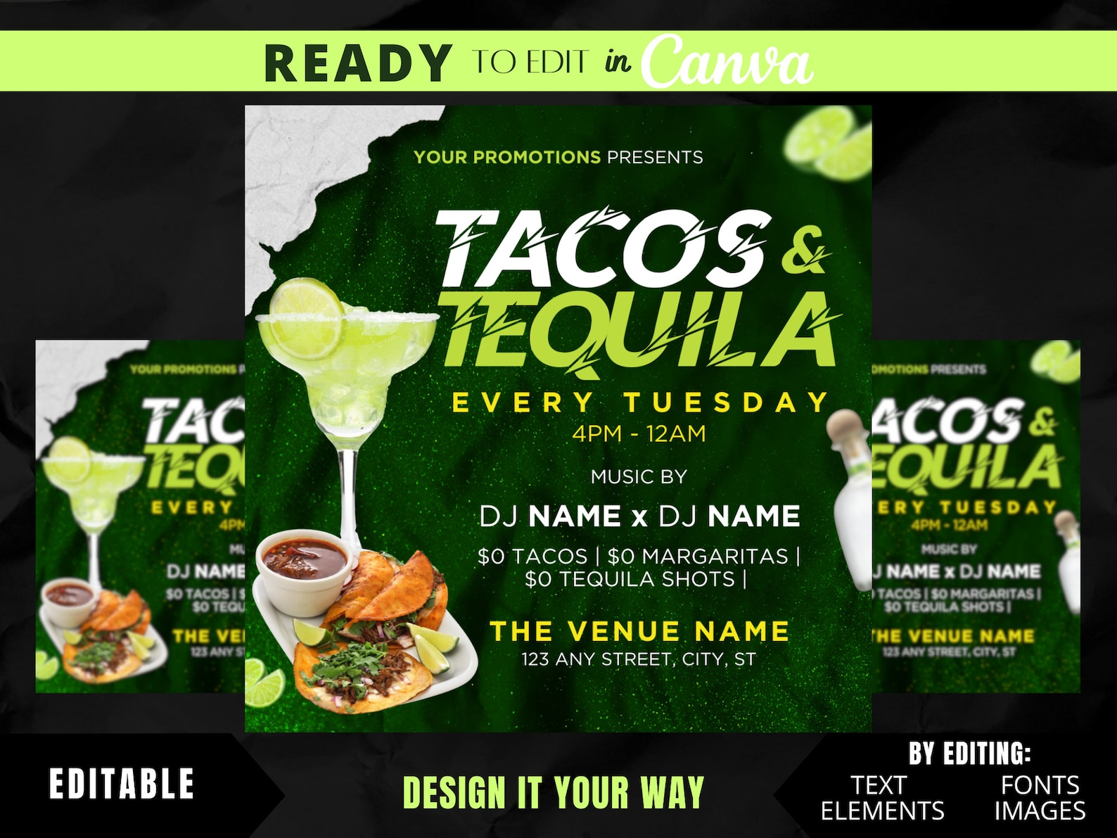 Editable Flyer Template, Taco Flyer, Taco Tuesday, Taco Food Truck ...