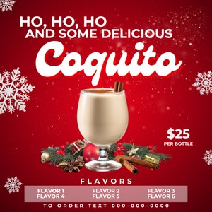 Limited Edition Editable Flyer Template, Coquito Sale Flyer, Holiday ...