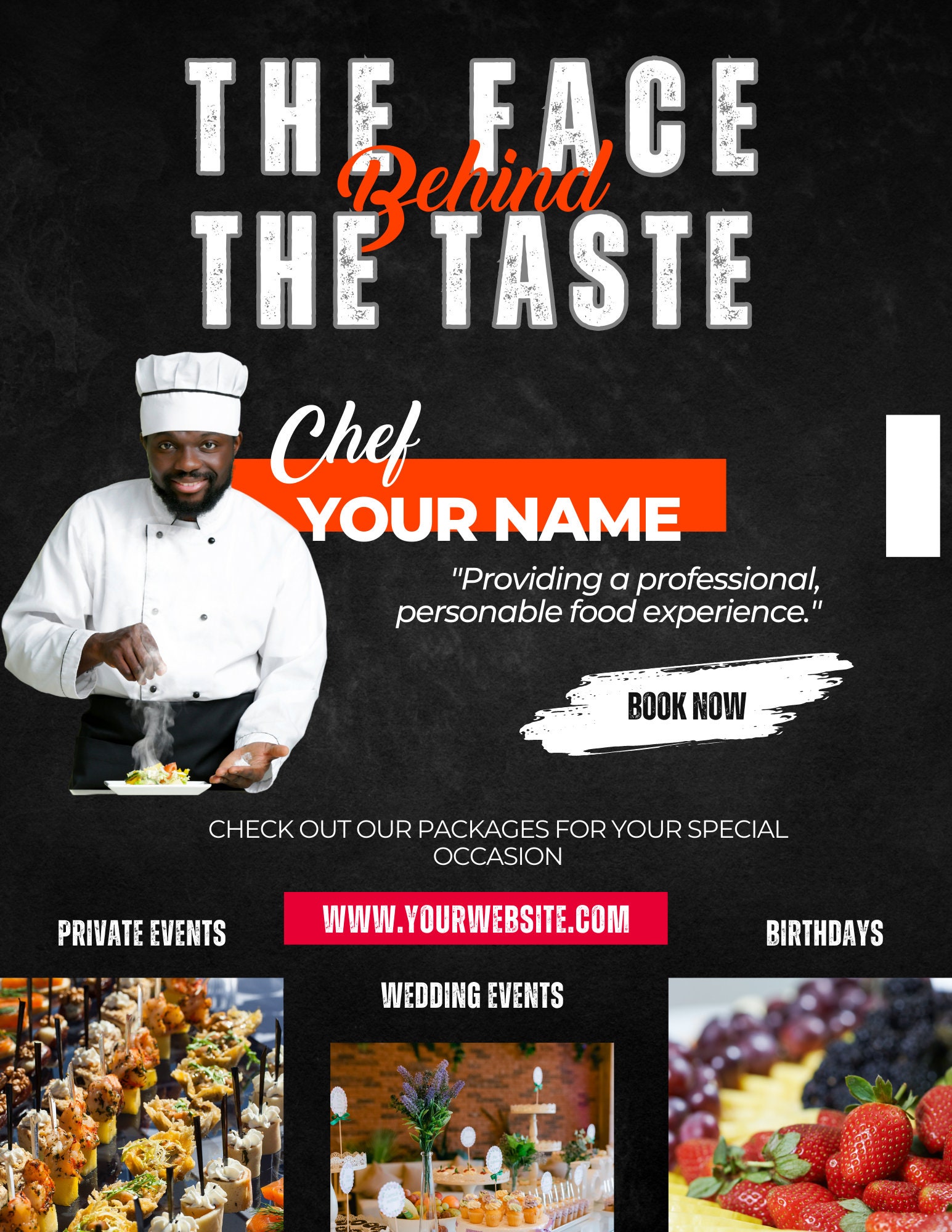 Editable Flyer Template Printable Private Chef Flyer - Etsy Canada