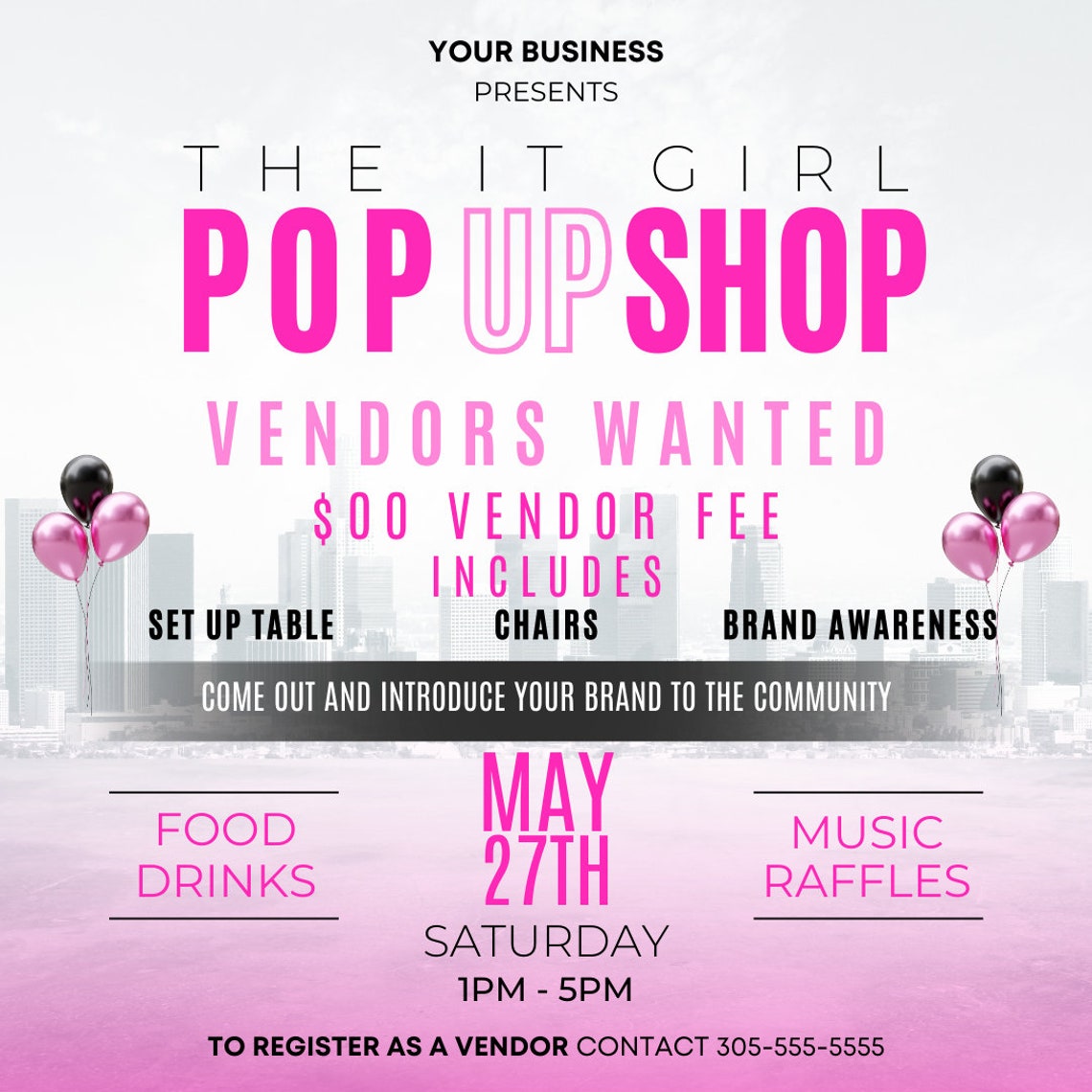 Editable Flyer Template, Pop up Shop, Spring Pop up Shop, Summer Pop up ...