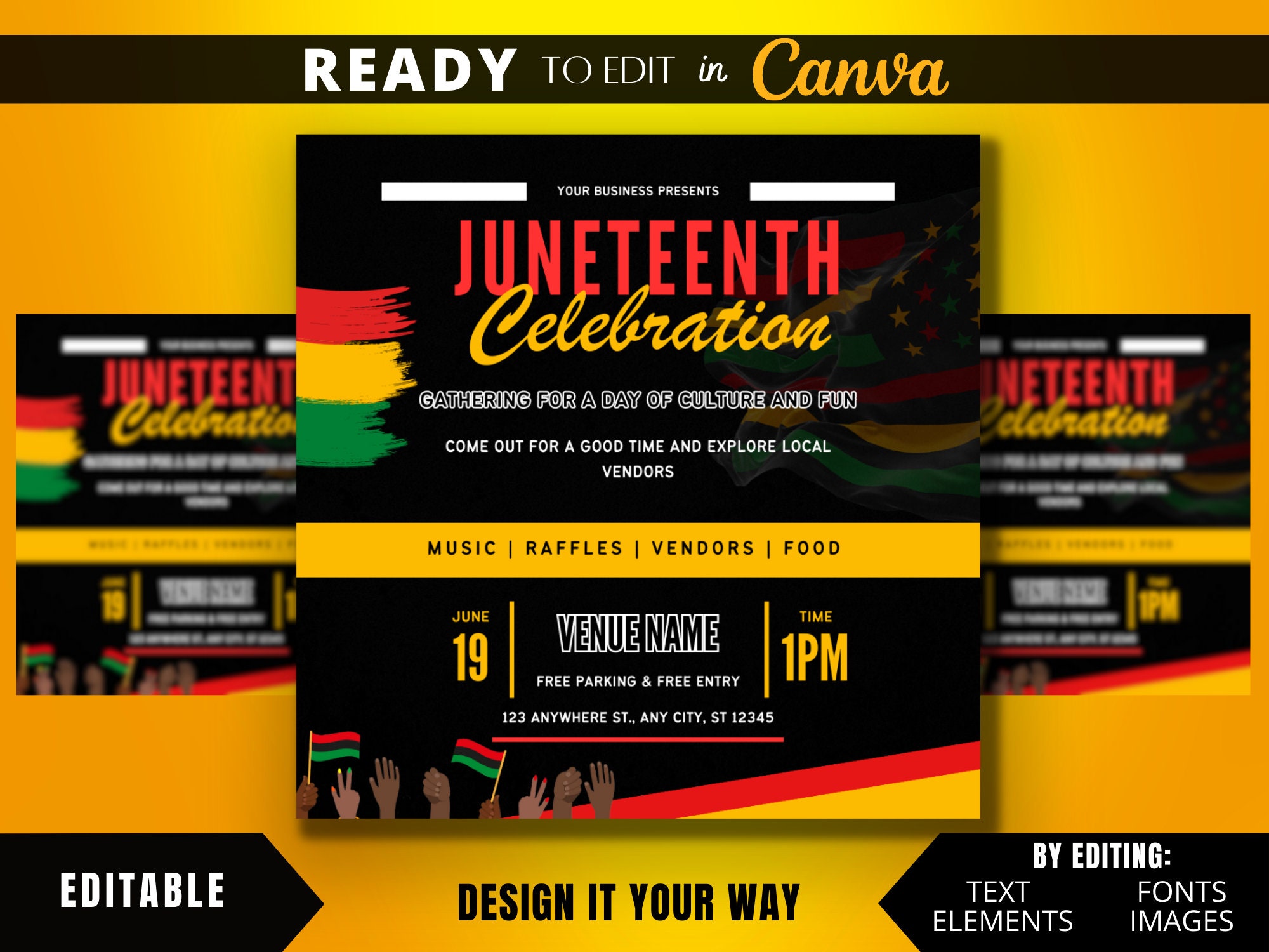 Editable Flyer Template, Juneteenth Flyer Template, Juneteenth ...