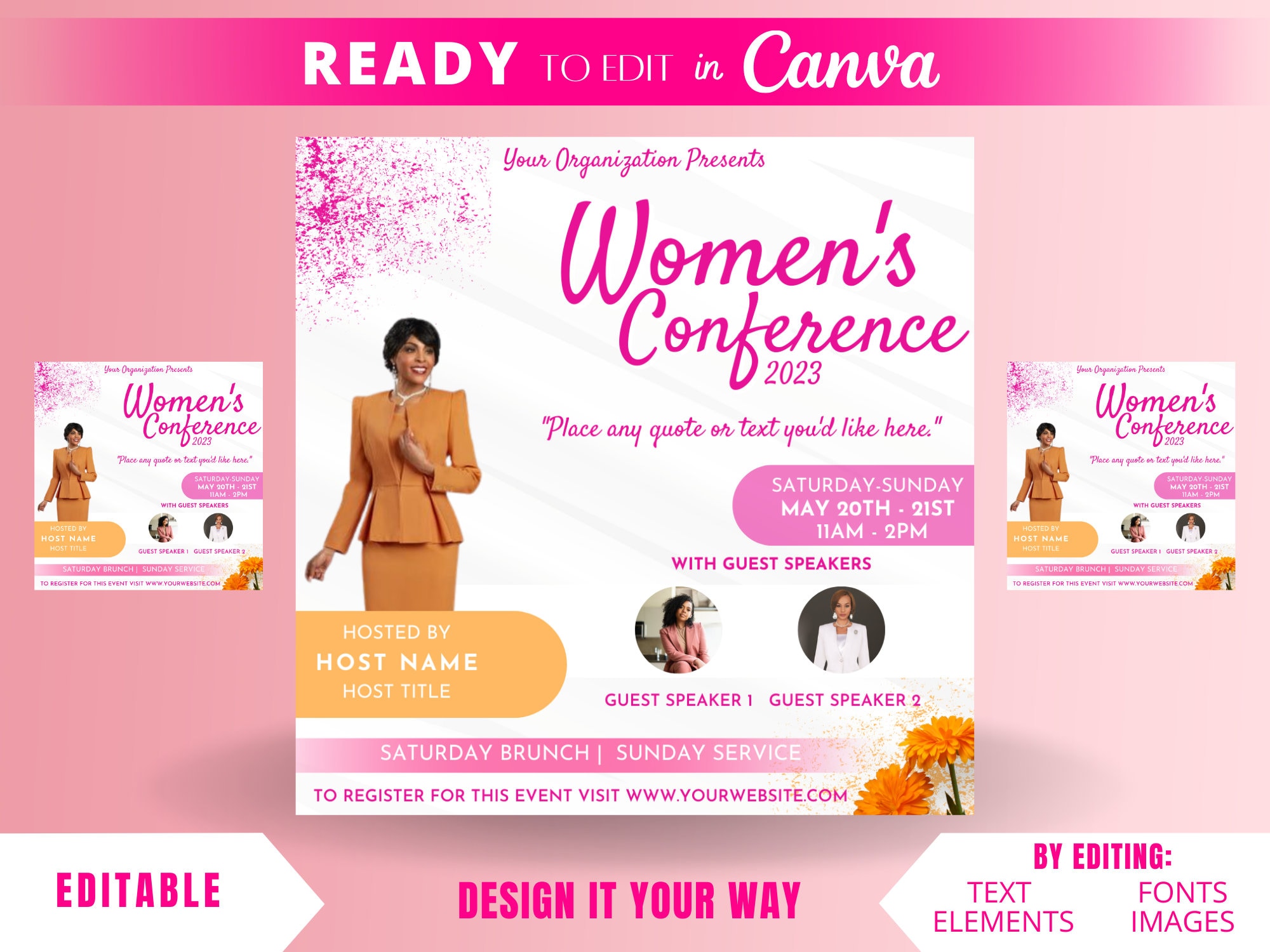 Editable Flyer Template, Women's Conference, Guest Speaker Flyer, Church Event Flyer, Women's ...