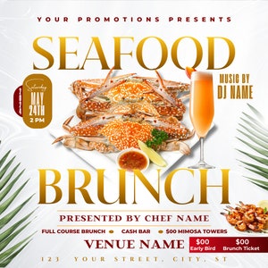 Editable Flyer Template, Seafood Fest, Chef Flyer, Seafood Platter Sale ...