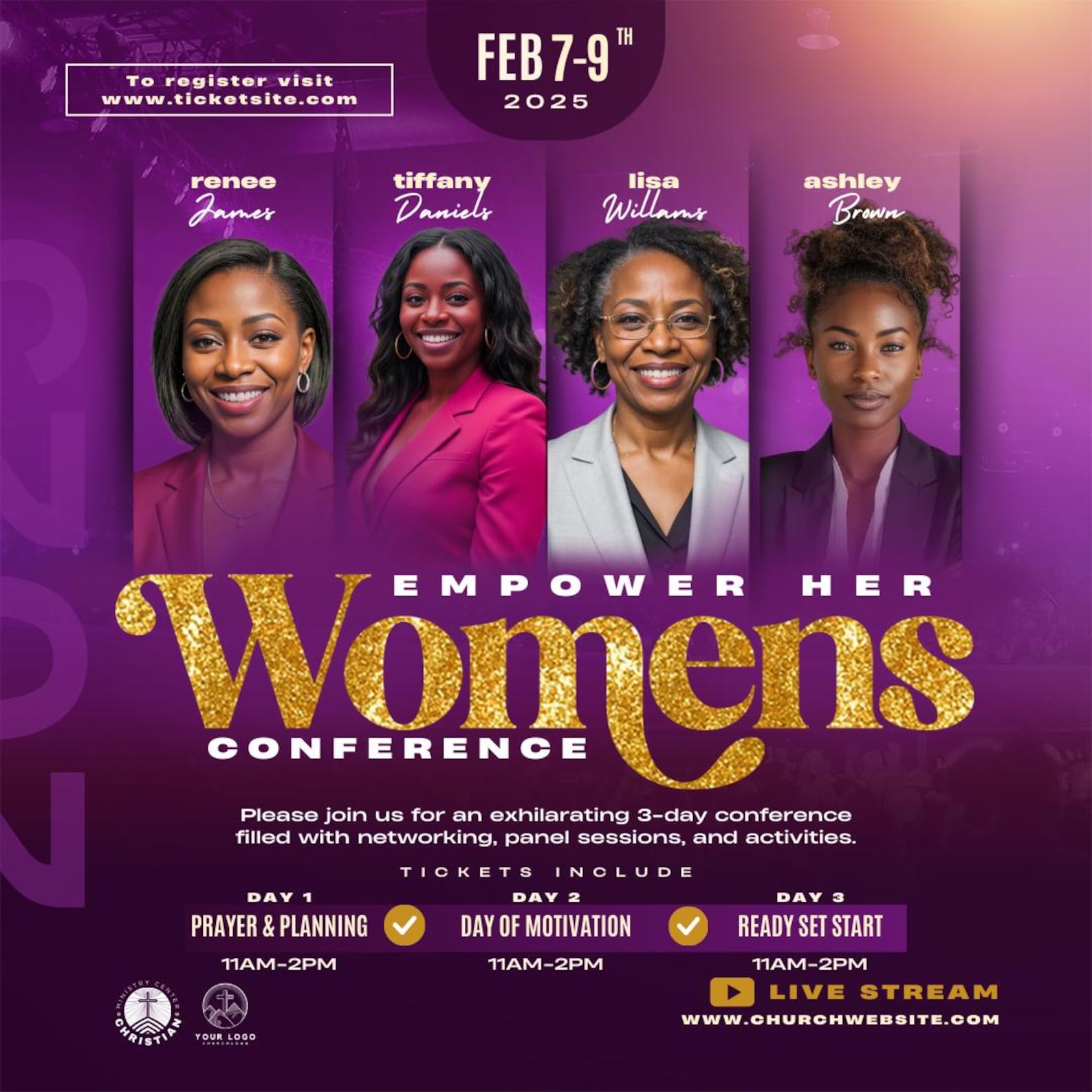 Editable Flyer Template, A New Year Womens Conference Flyer, Womens ...