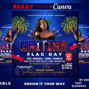 Editable Flyer Template, Haitian Flag Day, Haitian Party Flyer ...