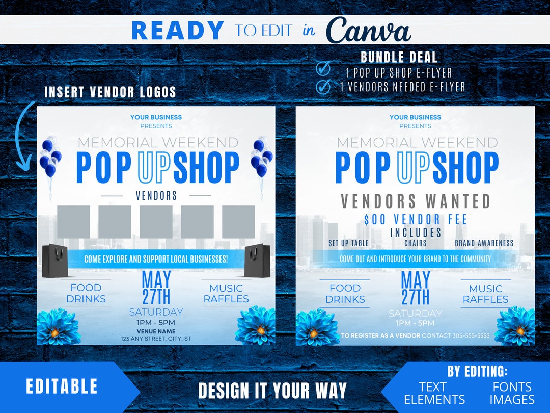 Bundle Deal Pop up Shop Flyer Template, Summer Pop up Shop, Memorial ...