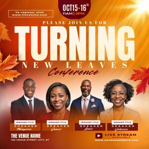 Editable Flyer Template, Turning New Leaves, Church Conference Flyer ...