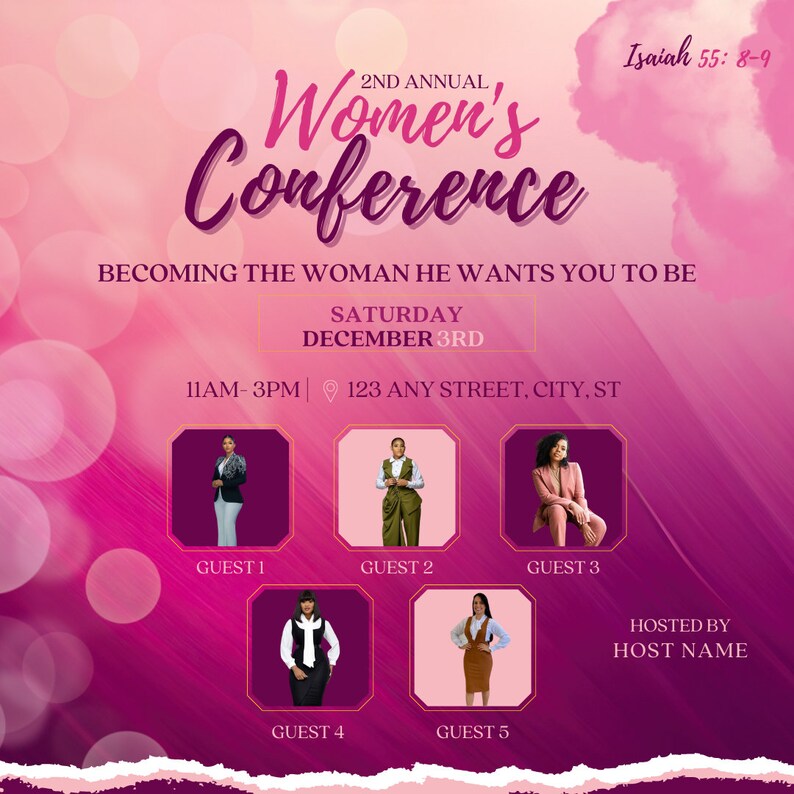 Editable Flyer Template, Women's Conference, Guest Speaker Flyer ...