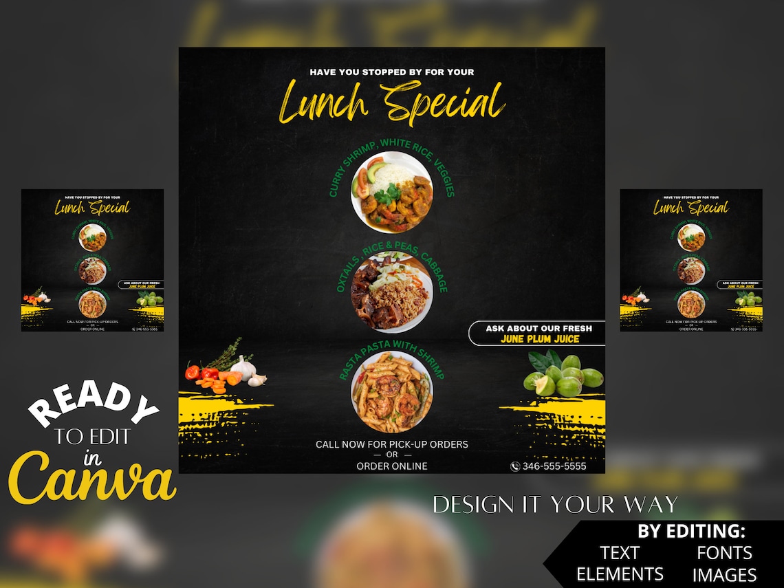 Editable Flyer Template Food Flyer Lunch Special Catering - Etsy