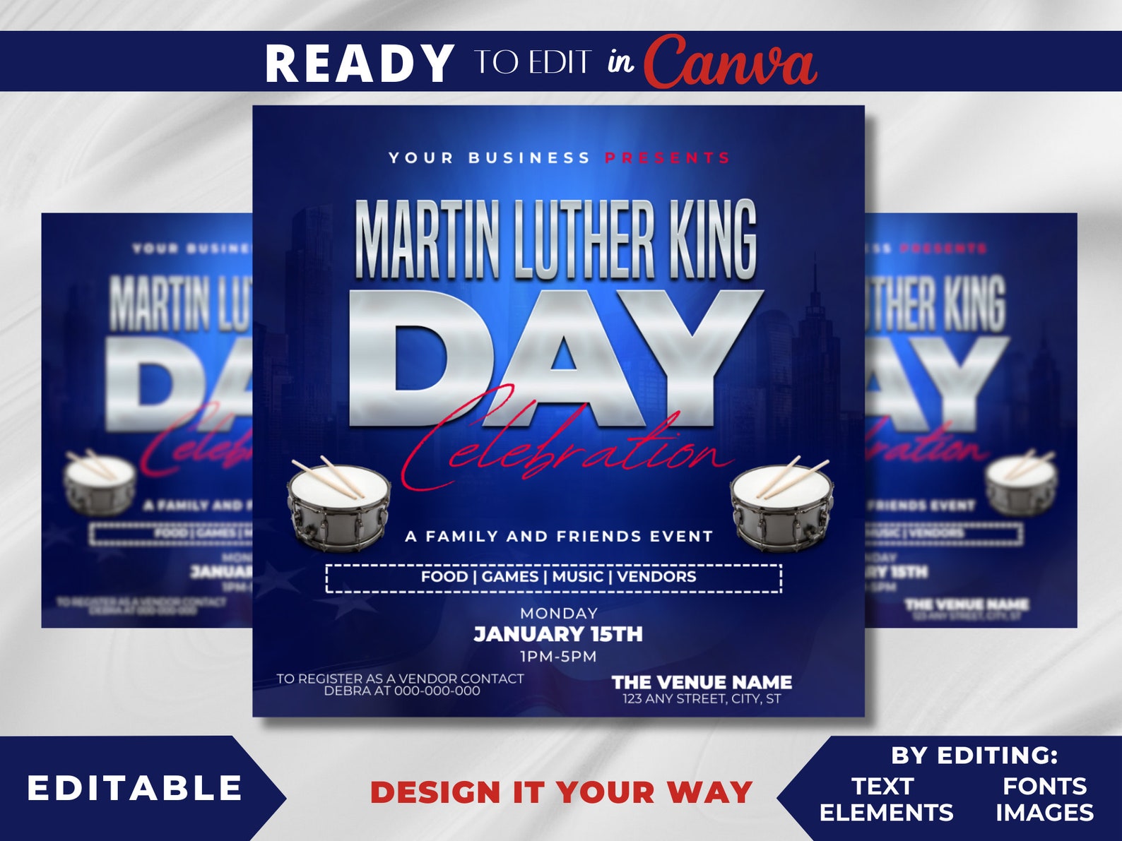 Editable Flyer Template, Martin Luther King JR. Day Celebration, MLK ...