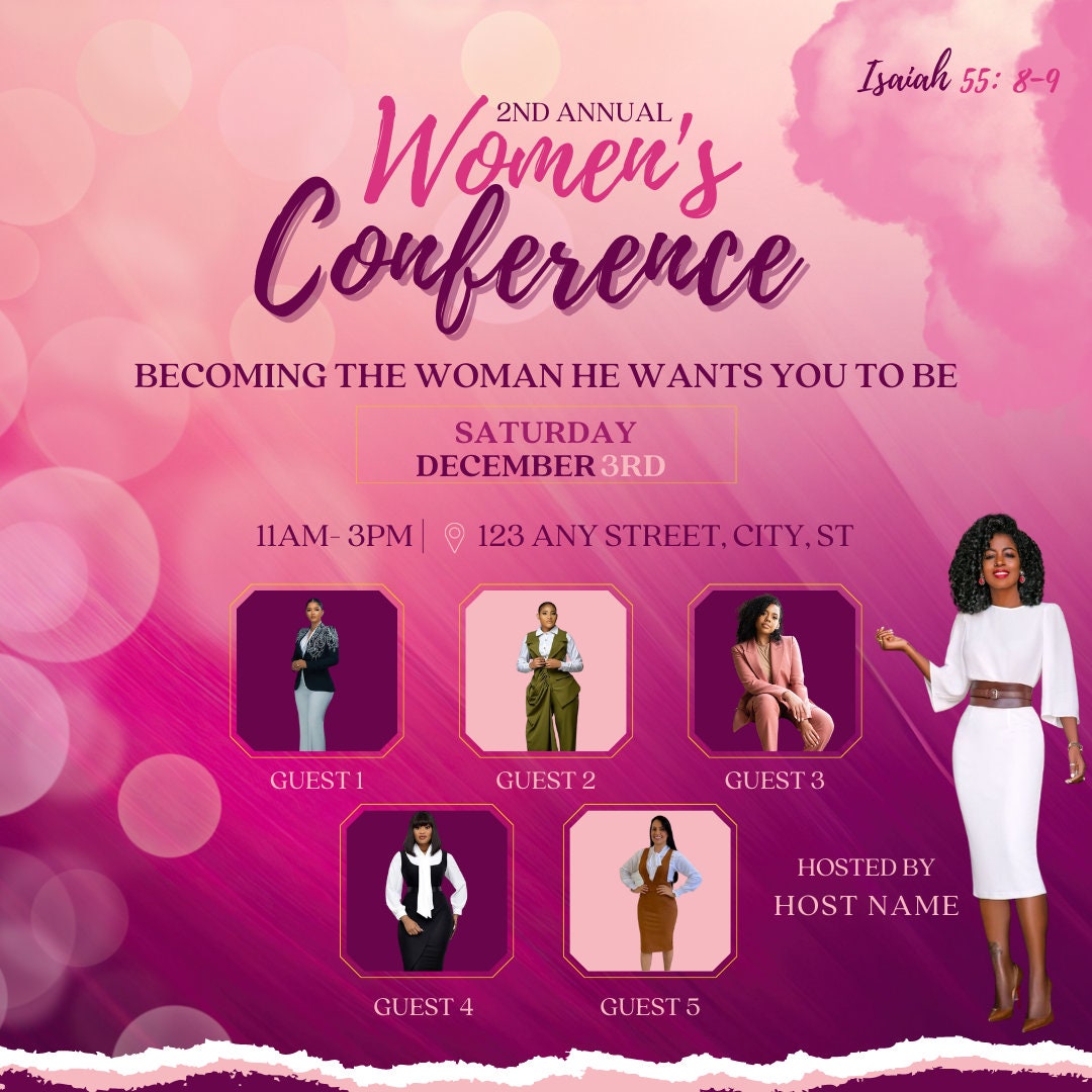 Editable Flyer Template, Women's Conference, Guest Speaker Flyer ...