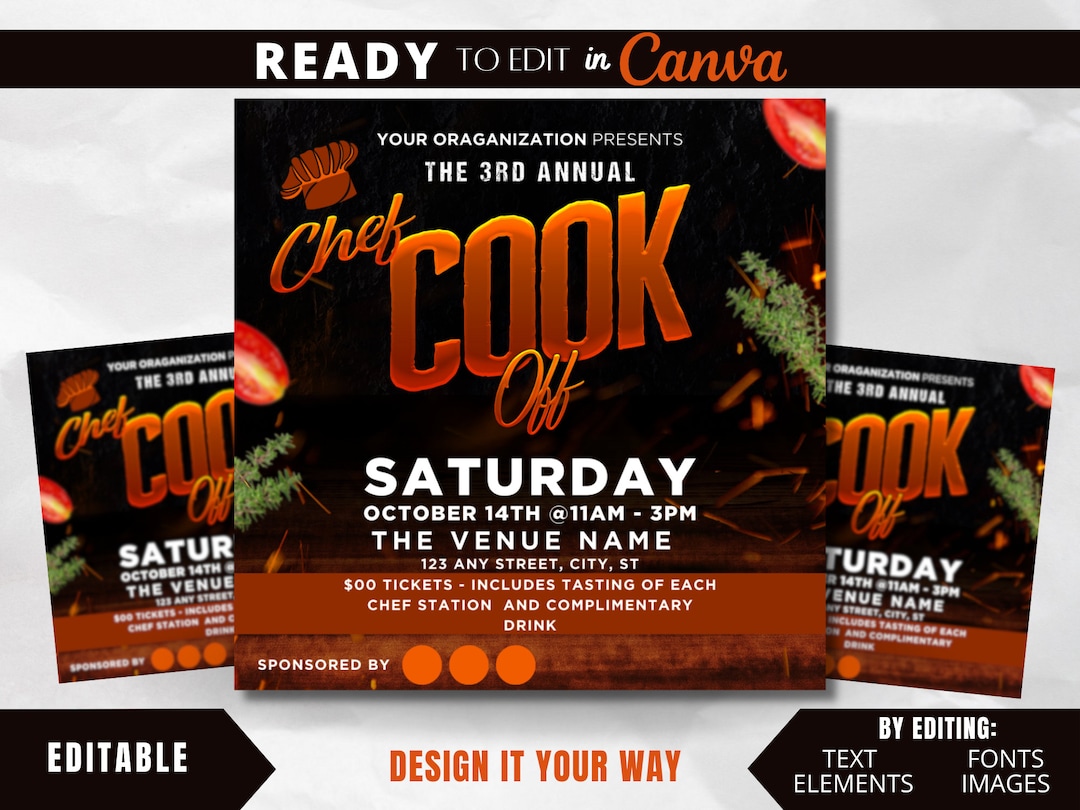 Editable Flyer Template, Chef Flyer, Private Chef, Community Event ...
