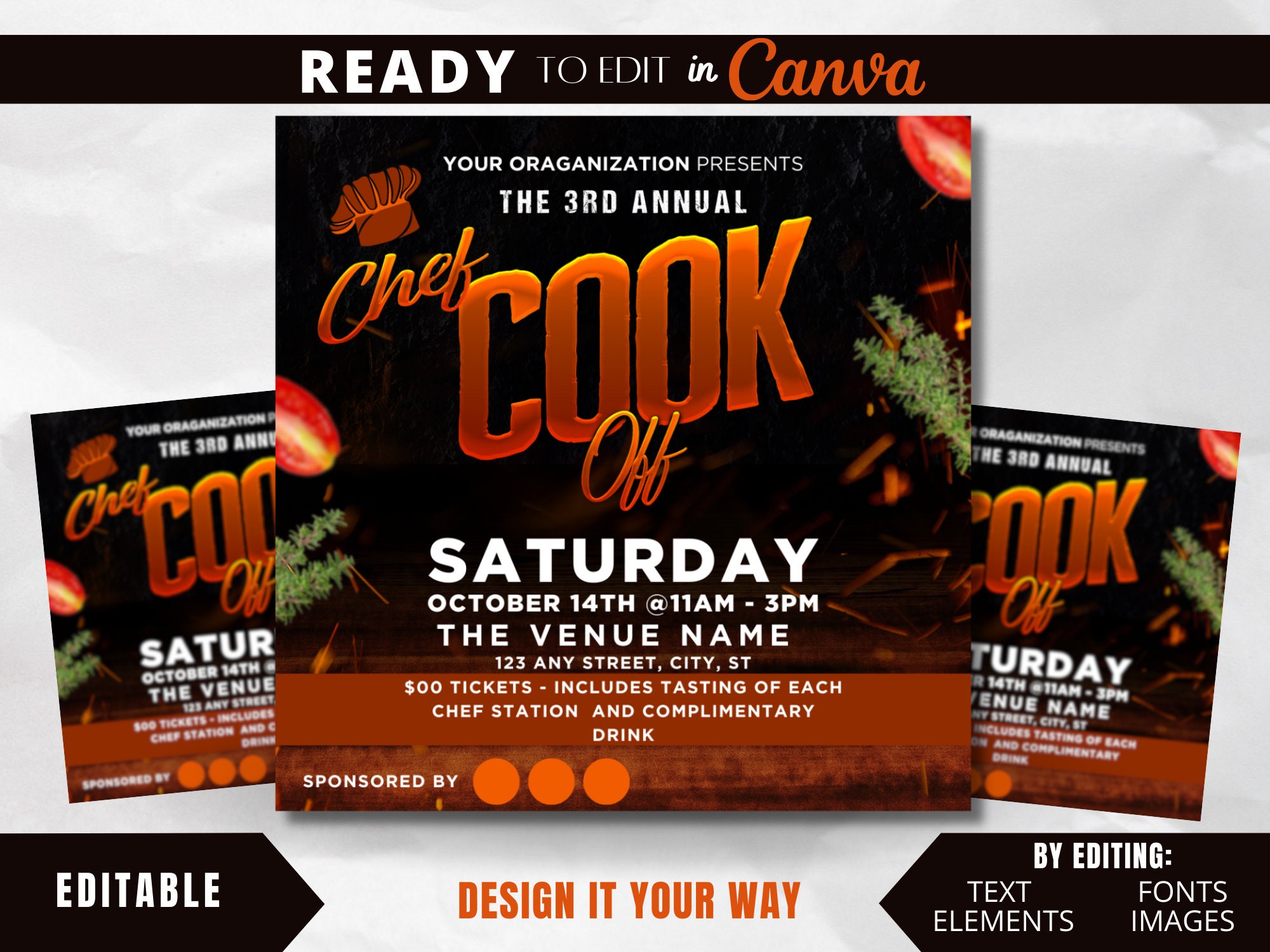 Editable Flyer Template, Chef Flyer, Private Chef, Community Event ...