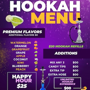 Editable Flyer Template, Bar and Grill Events, Club Flyers, Hookah ...
