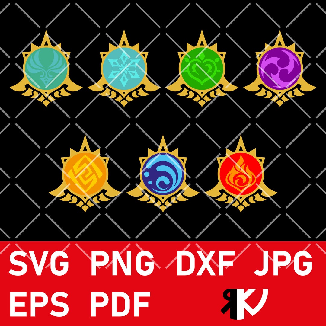 Vector Bundle Anime Videogame Genshin Impact Mondstadt's Vision ...