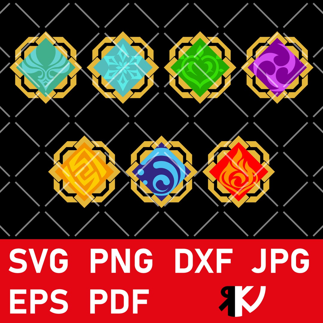 Vector Bundle Anime Videogame Genshin Impact Liyue's Vision Elemental ...