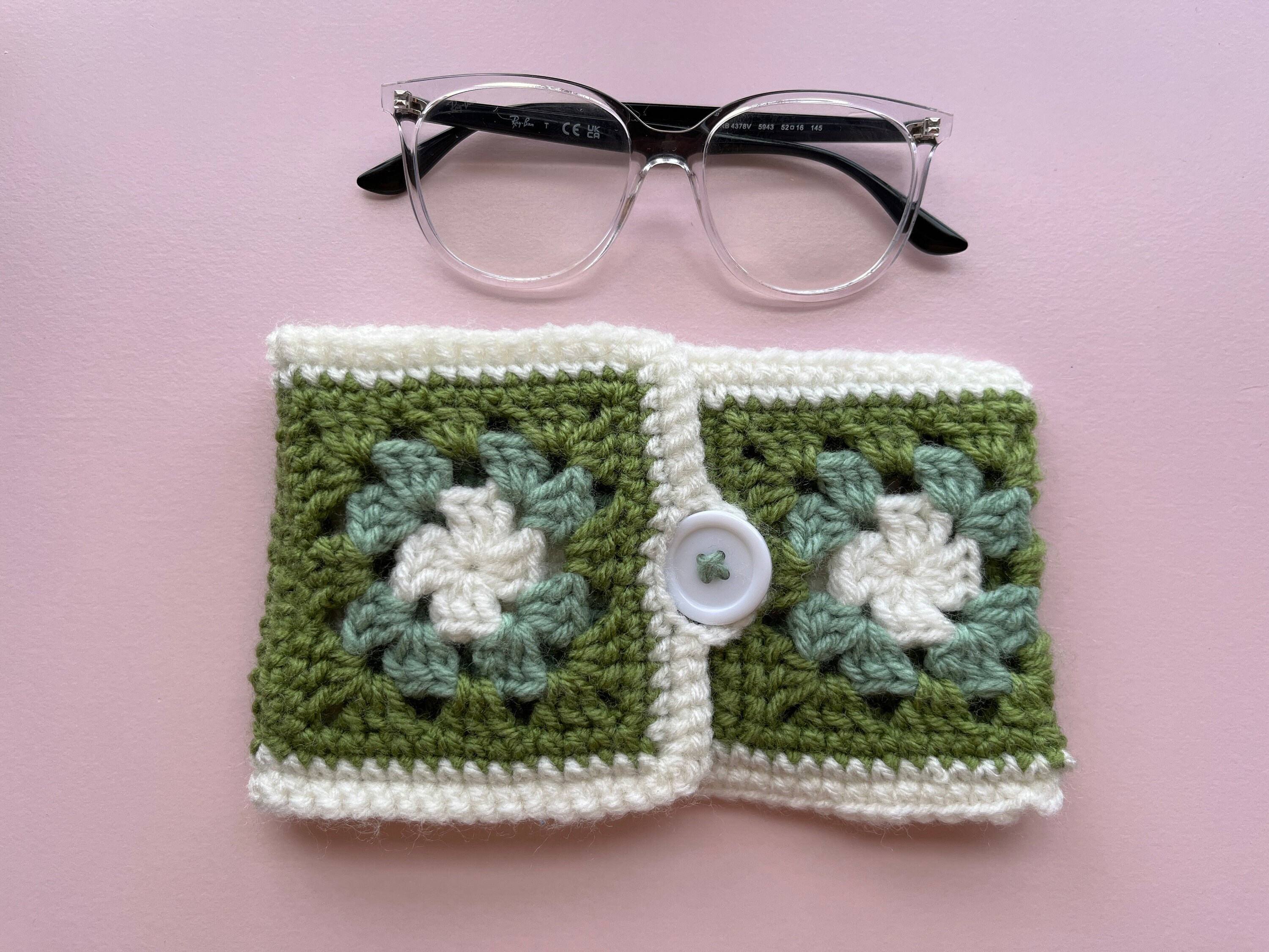 Sage Green Granny Square Glasses Case - Etsy