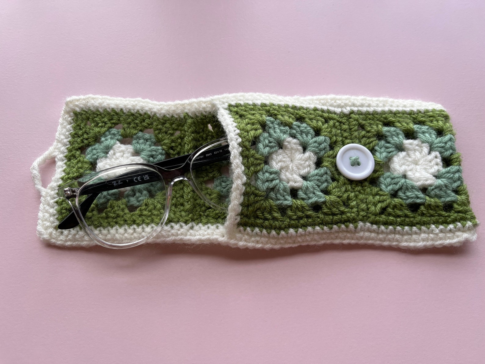 Sage Green Granny Square Glasses Case - Etsy