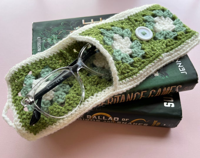 Sage Green Granny Square Glasses Case - Etsy