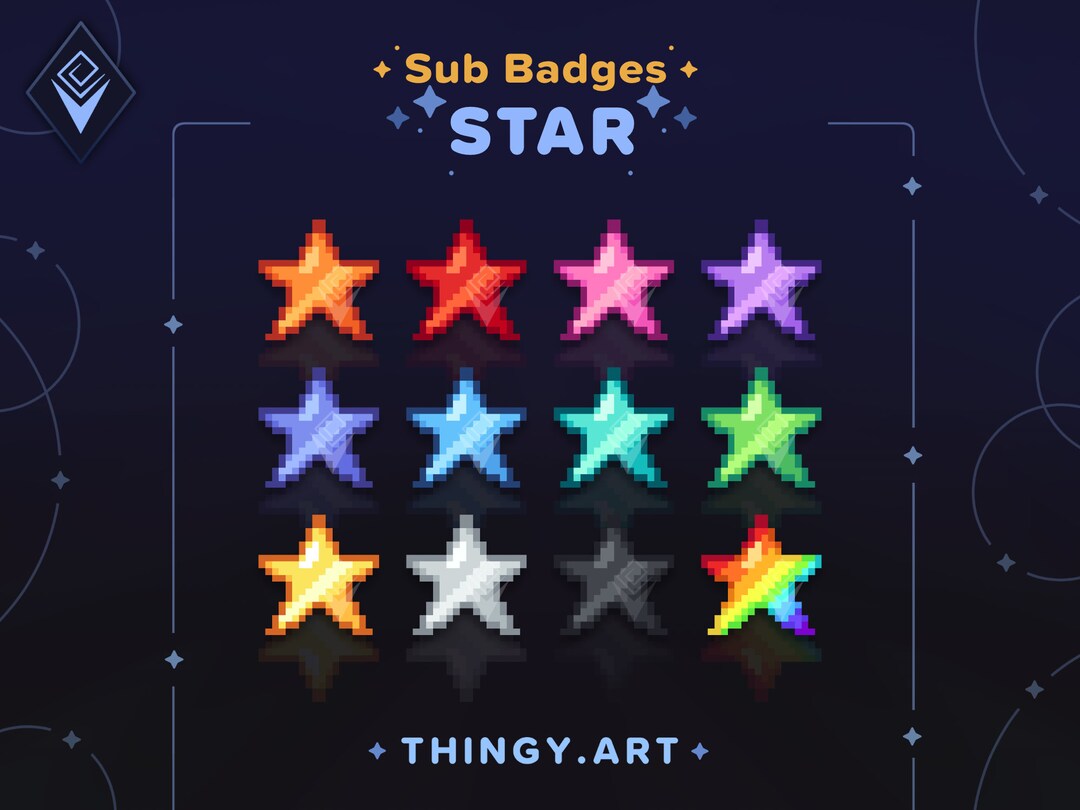 Star Stream Badges for Twitch / Youtube / Discord || Bit Badges || Sub ...