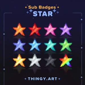 Star Stream Badges for Twitch / Youtube / Discord || Bit Badges || Sub ...