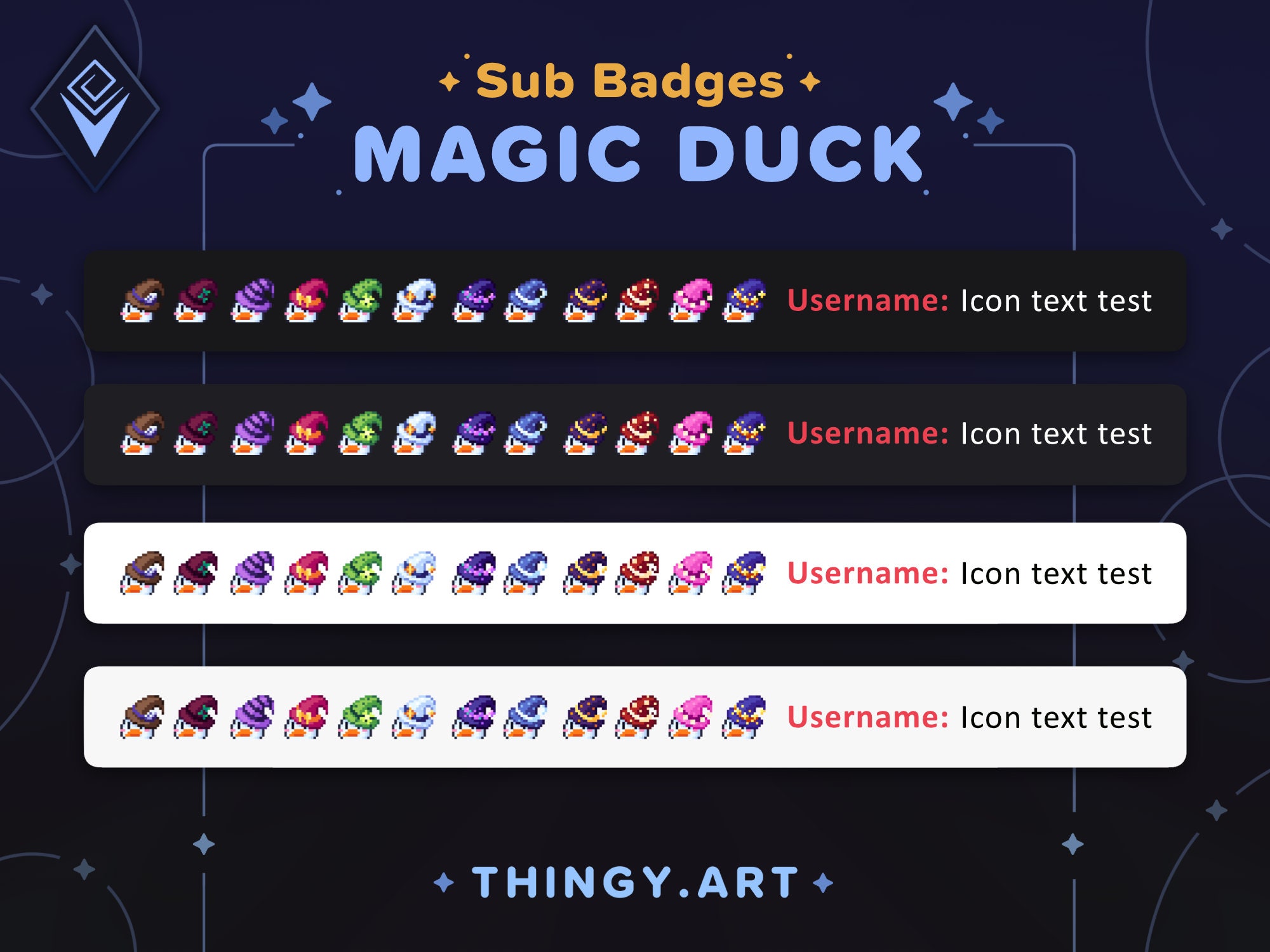 Magic Duck Badges Stream Badges for Twitch / Youtube / Discord || Bit ...