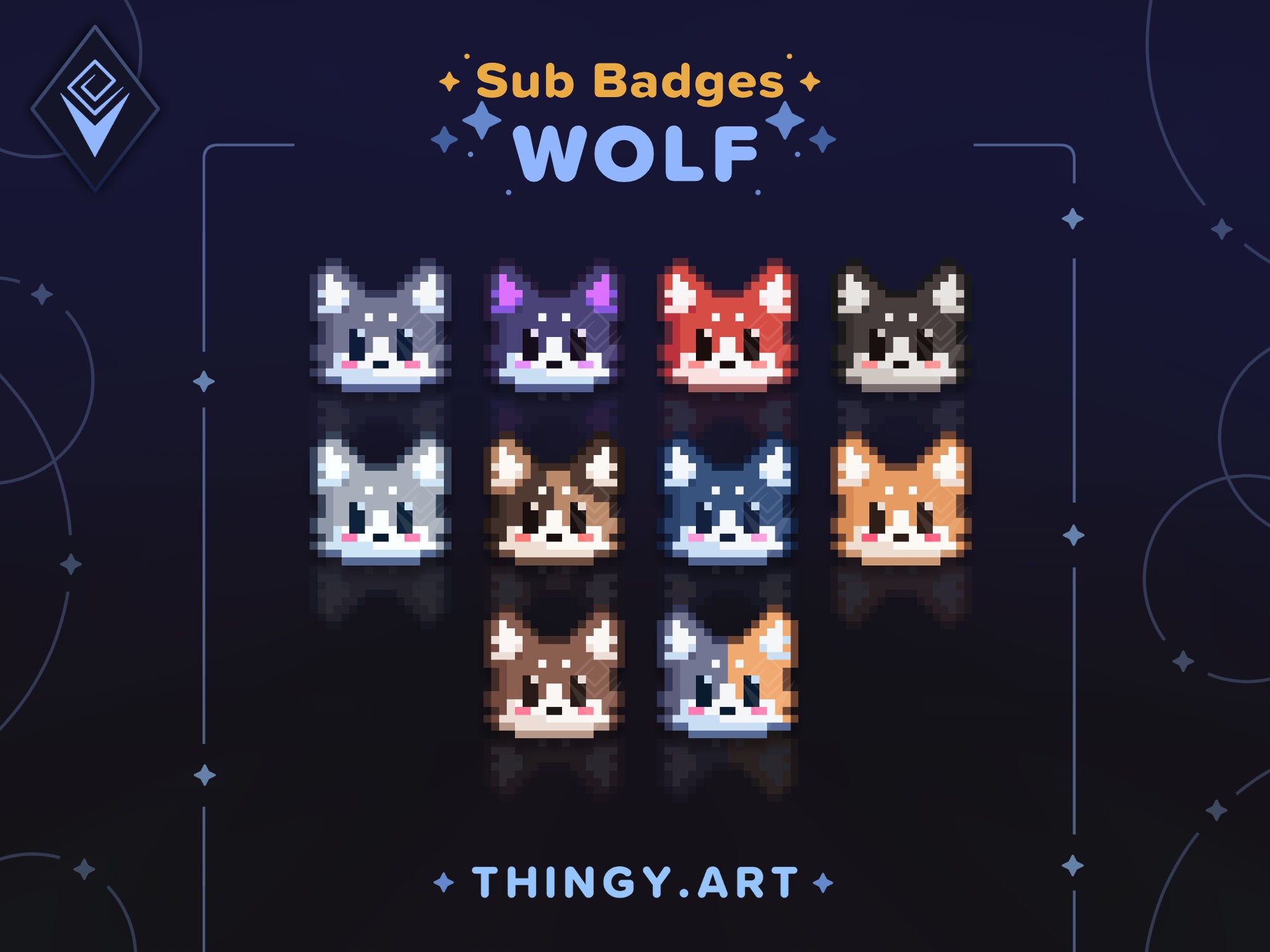 Wolf Stream Badges for Twitch / Youtube / Discord || Bit Badges || Sub ...