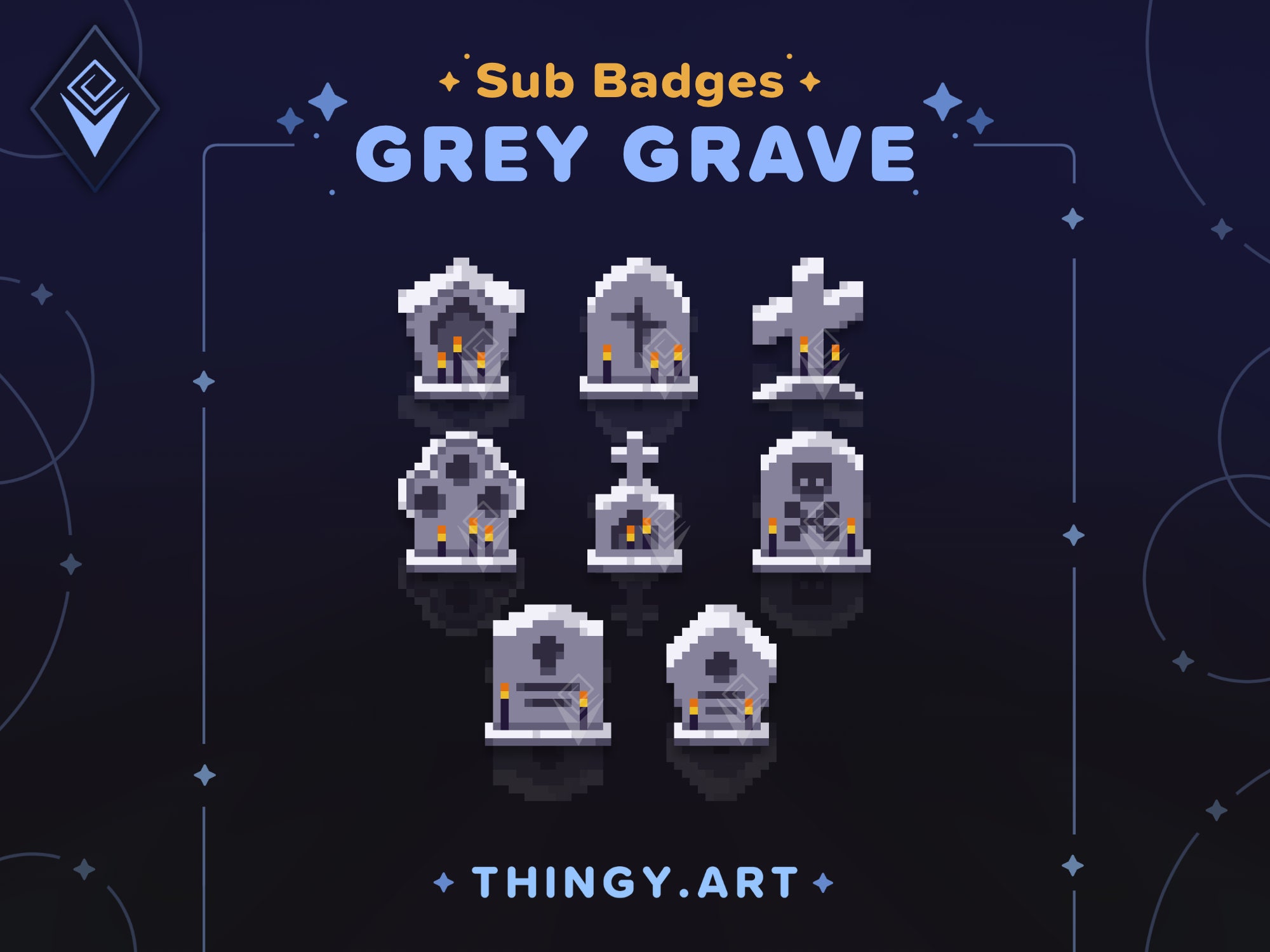 Grey Grave Stream Badges for Twitch / Youtube / Discord || Bit Badges ...