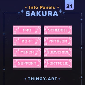 Sakura Panels Pack || Twitch Graphics || Twitch Panels - Etsy