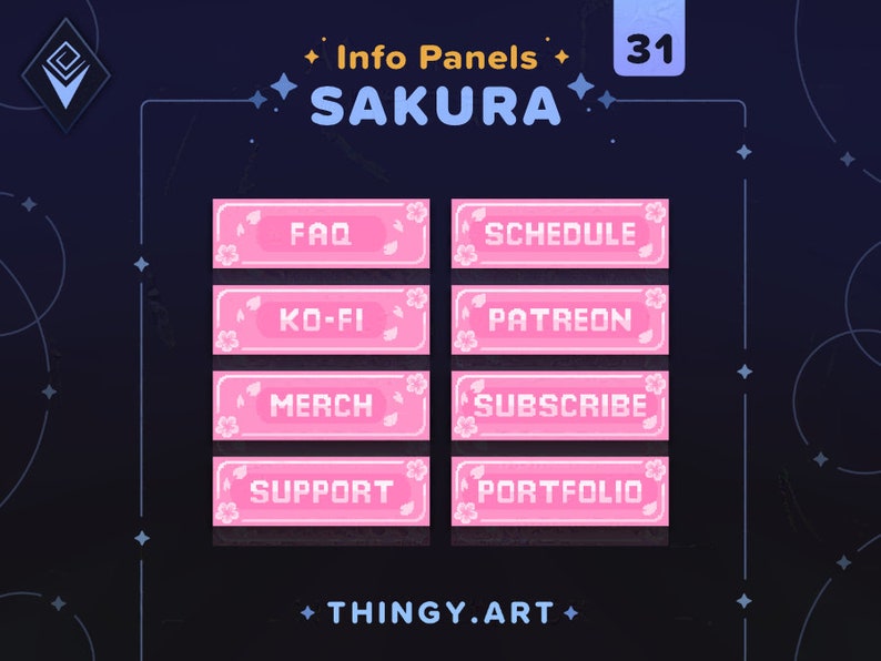 Sakura Panels Pack || Twitch Graphics || Twitch Panels - Etsy