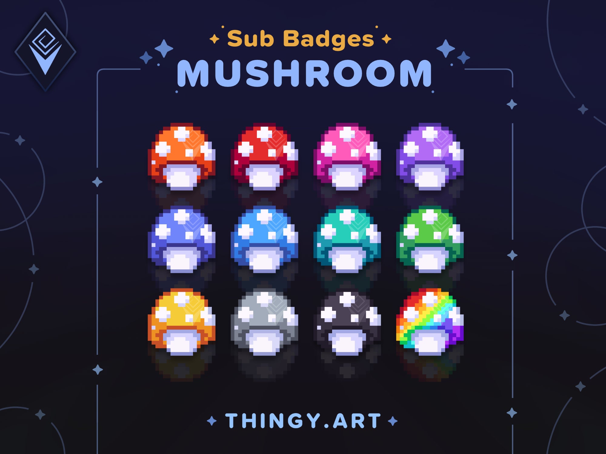 Mushroom Stream Badges for Twitch / Youtube / Discord || Bit Badges ...