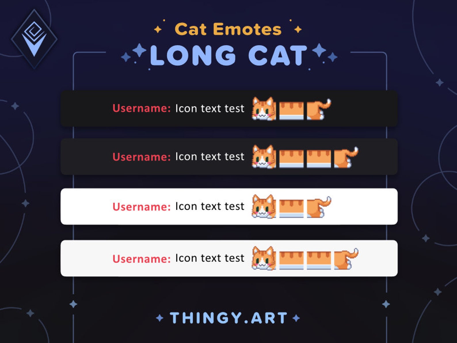 Orange Long Cat Emotes for Twitch / Youtube / Discord || Custom Twitch ...