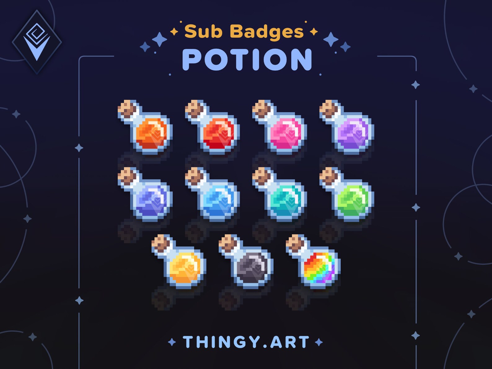 Potion Stream Badges for Twitch / Youtube / Discord || Bit Badges ...