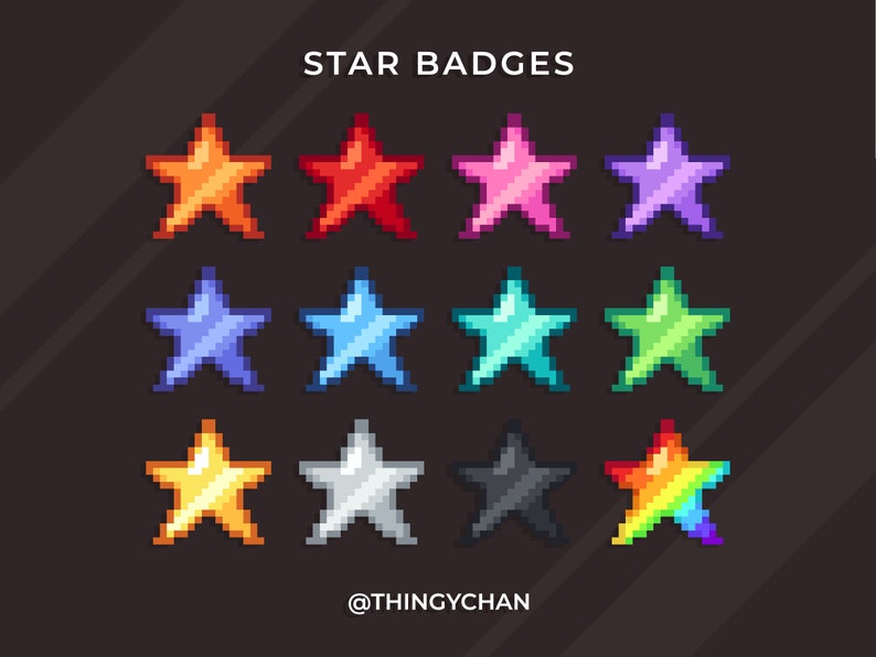 Star Stream Badges for Twitch / Youtube / Discord Bit - Etsy