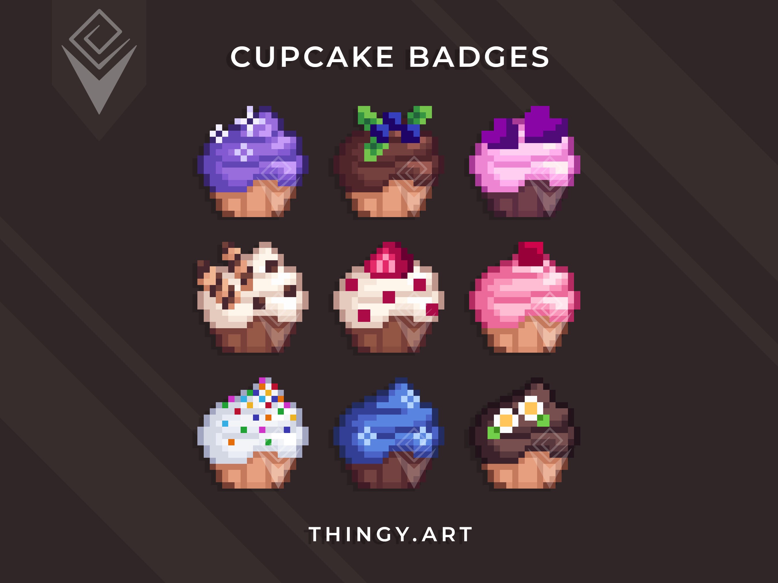 Cupcake Stream Badges for Twitch / Youtube / Discord Bit - Etsy
