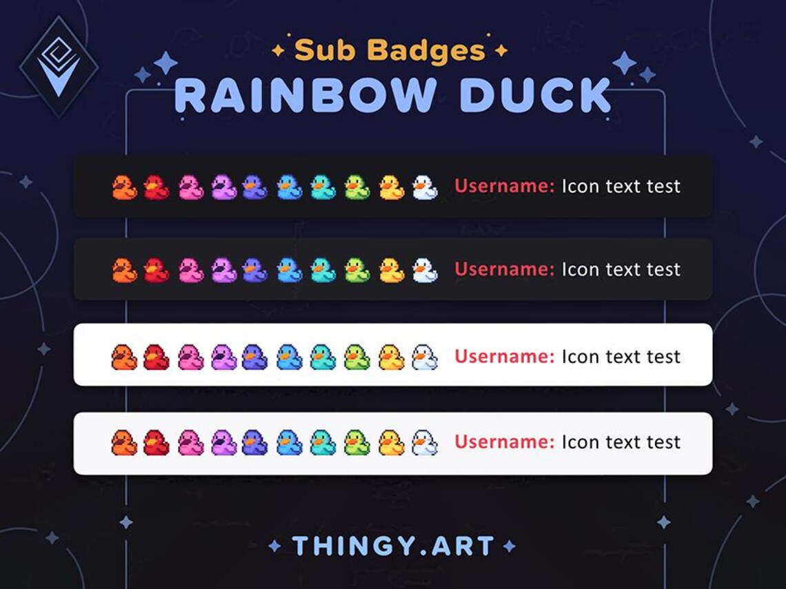 Rainbow Duck Stream Badges for Twitch / Youtube / Discord || Bit Badges ...