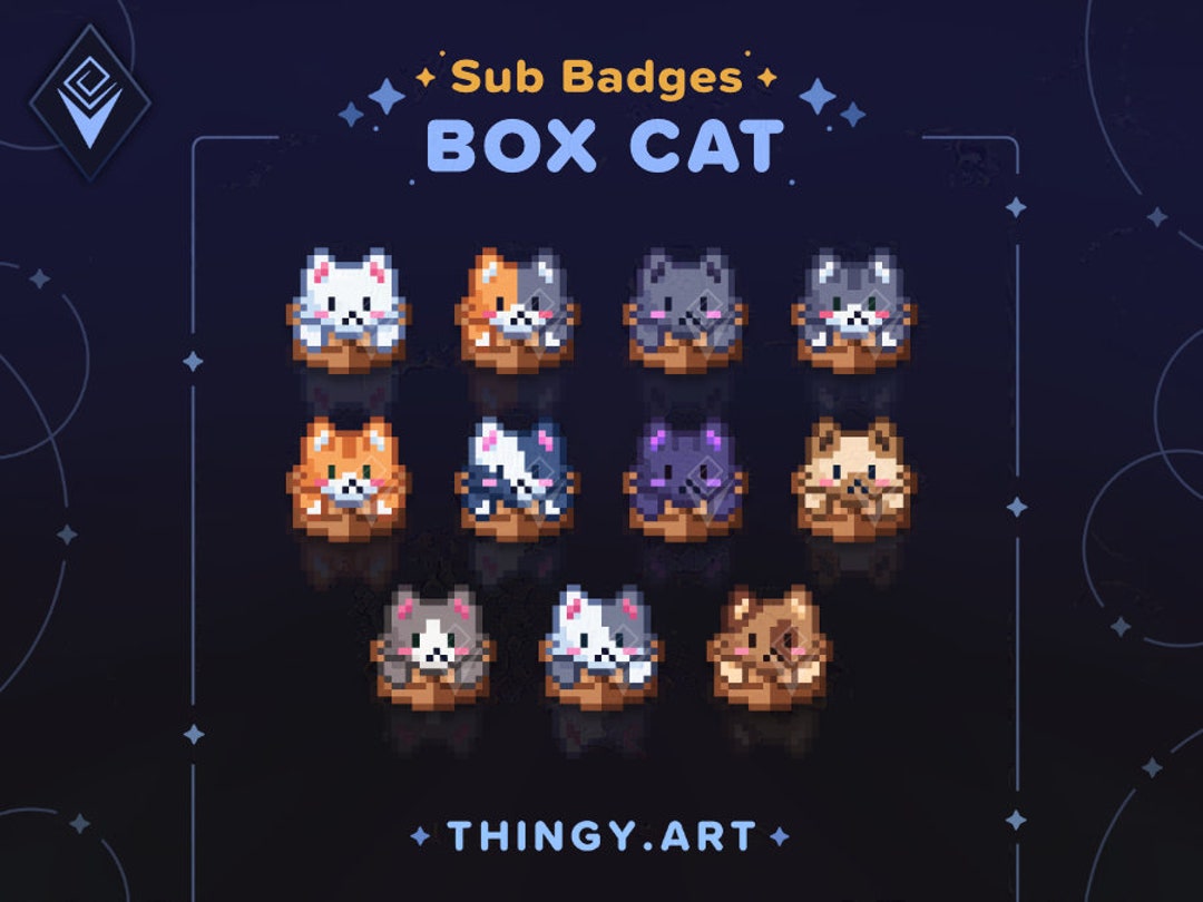 Box Cat Stream Badges for Twitch / Youtube / Discord || Bit Badges ...