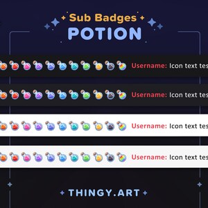 Potion Stream Badges for Twitch / Youtube / Discord || Bit Badges ...