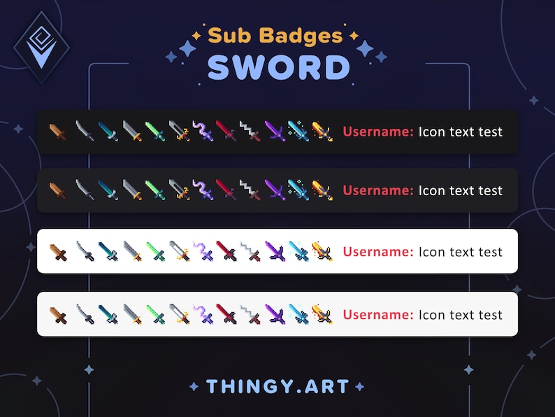 Sword Stream Badges for Twitch / Youtube / Discord Bit Badges Sub ...