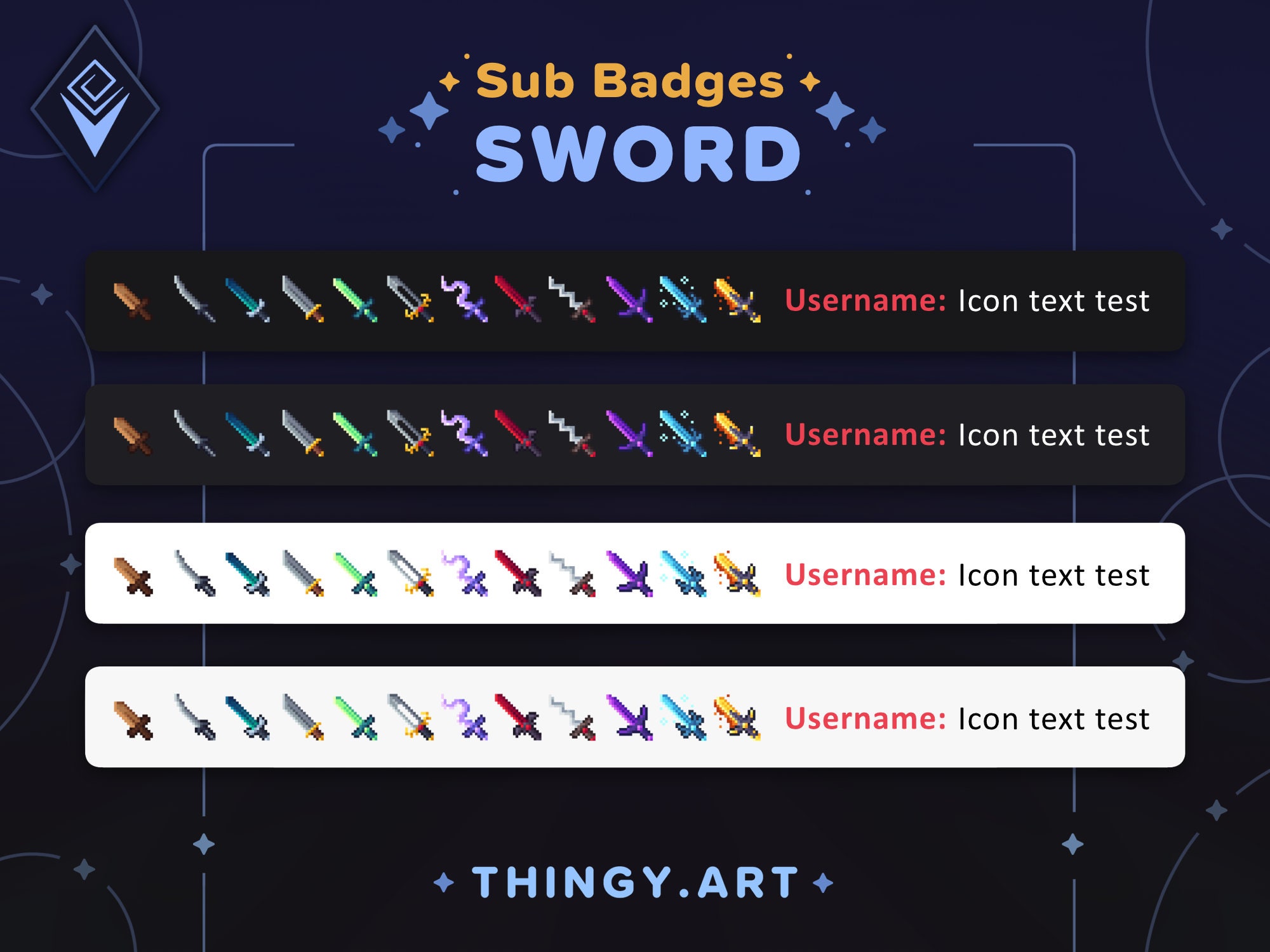 Sword Stream Badges for Twitch / Youtube / Discord Bit Badges Sub ...
