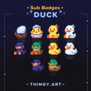 Duck Stream Badges for Twitch / Youtube / Discord || Bit Badges || Sub ...