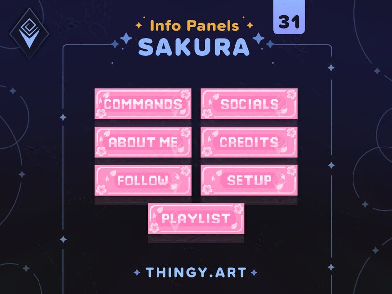Sakura Panels Pack || Twitch Graphics || Twitch Panels - Etsy